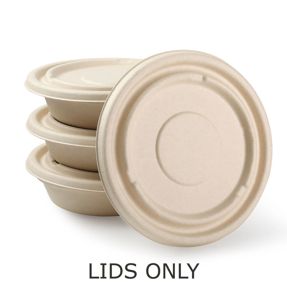 32oz Disposable Bamboo Round Lids - 50 Lids | Revo Wholesale LLC