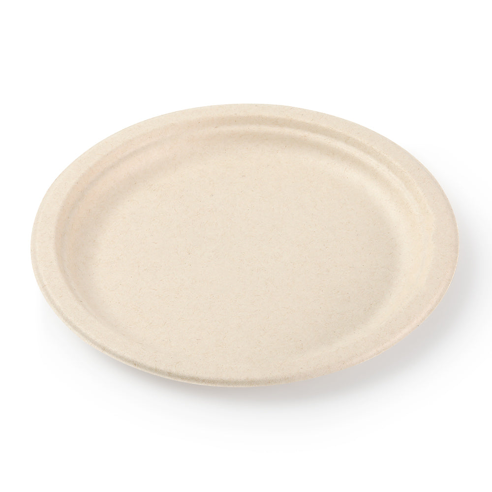 7" Disposable Bamboo Round Plates - 250 Plates | Revo Wholesale LLC