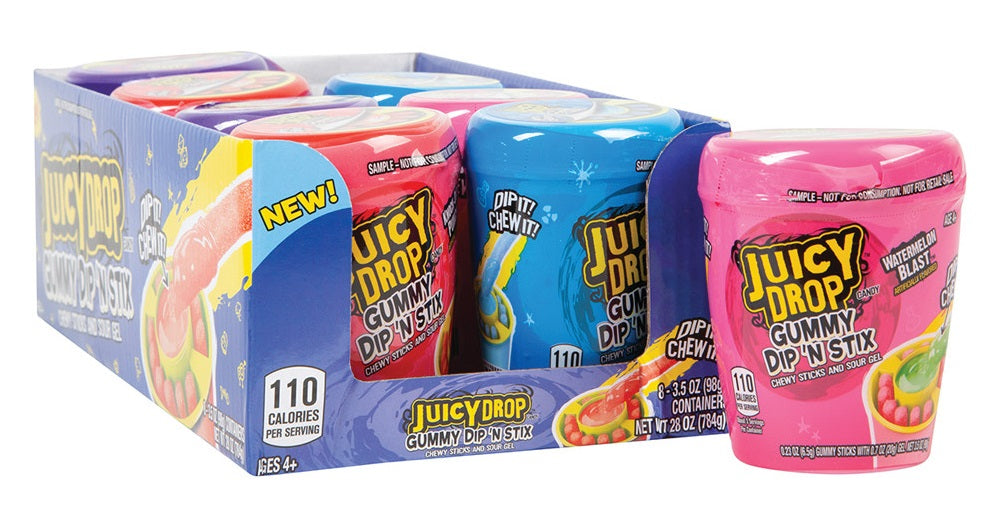 Topps Juicy Drop Gummy Dip N Stix Candy 8ct | Revo Wholesale LLC