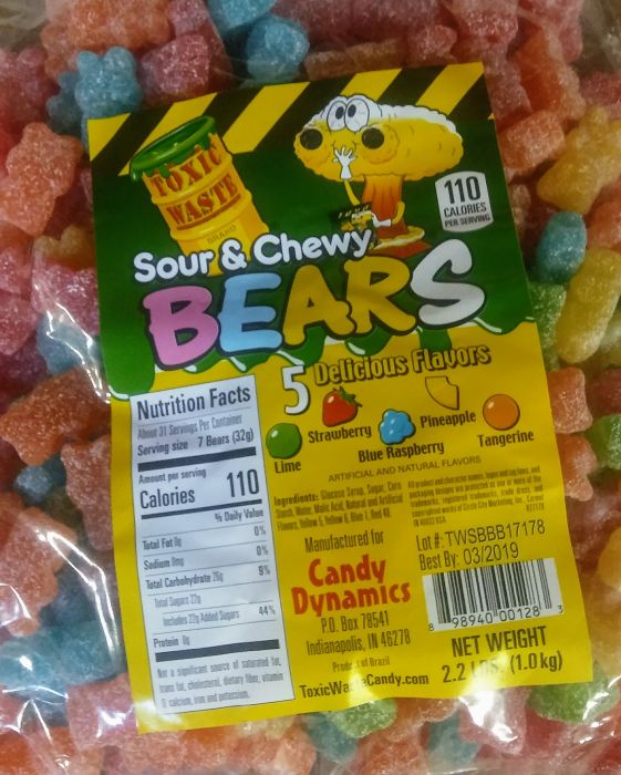 Candy Dynamics Toxic Waste Sour Chewy Bears 2.2lb | Revo Wholesale LLC