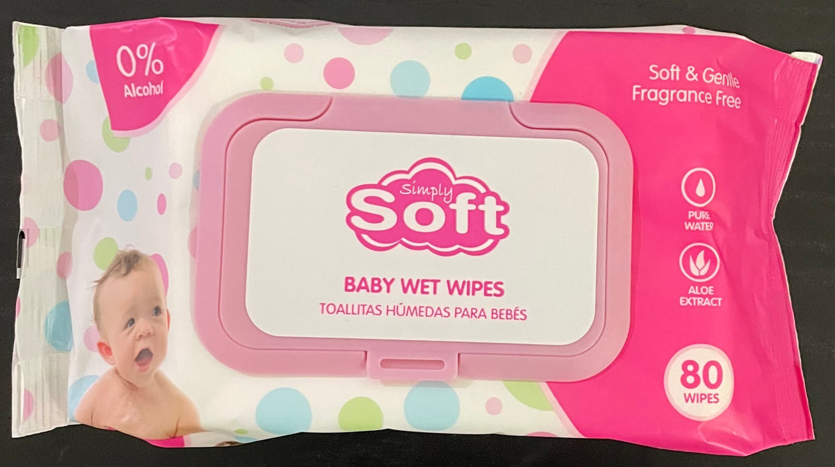 Simply Soft Baby Wipes 80pk/6ct - Pink | Revo Wholesale LLC