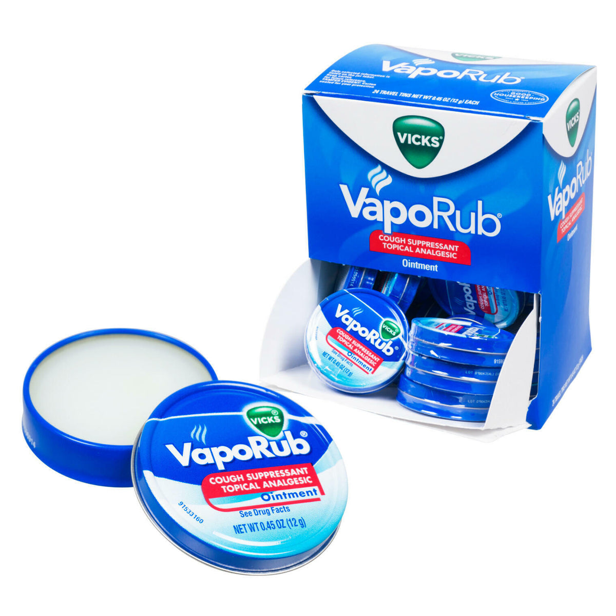 Vicks Vaporub tin 0.45oz 24ct | Revo Wholesale LLC